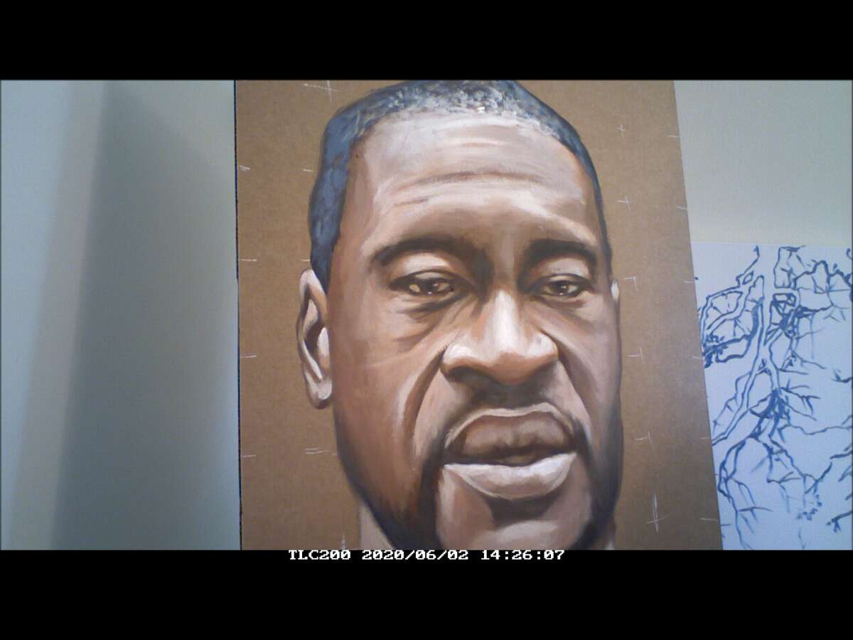 Houston artist paints portrait honoring George Floyd, the 'gentle giant ...