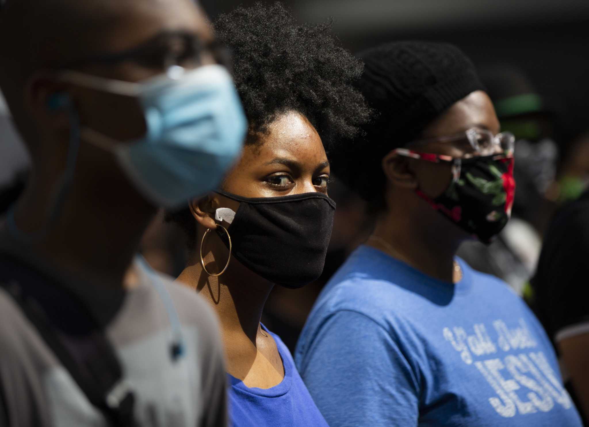 Masks on, masks off. Protesters put civil rights ahead of social ...