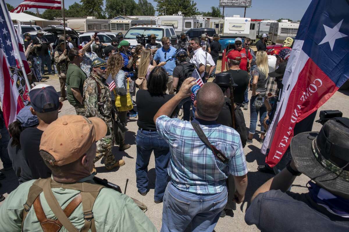 Open Carry Texas members protest outside Odessa bar