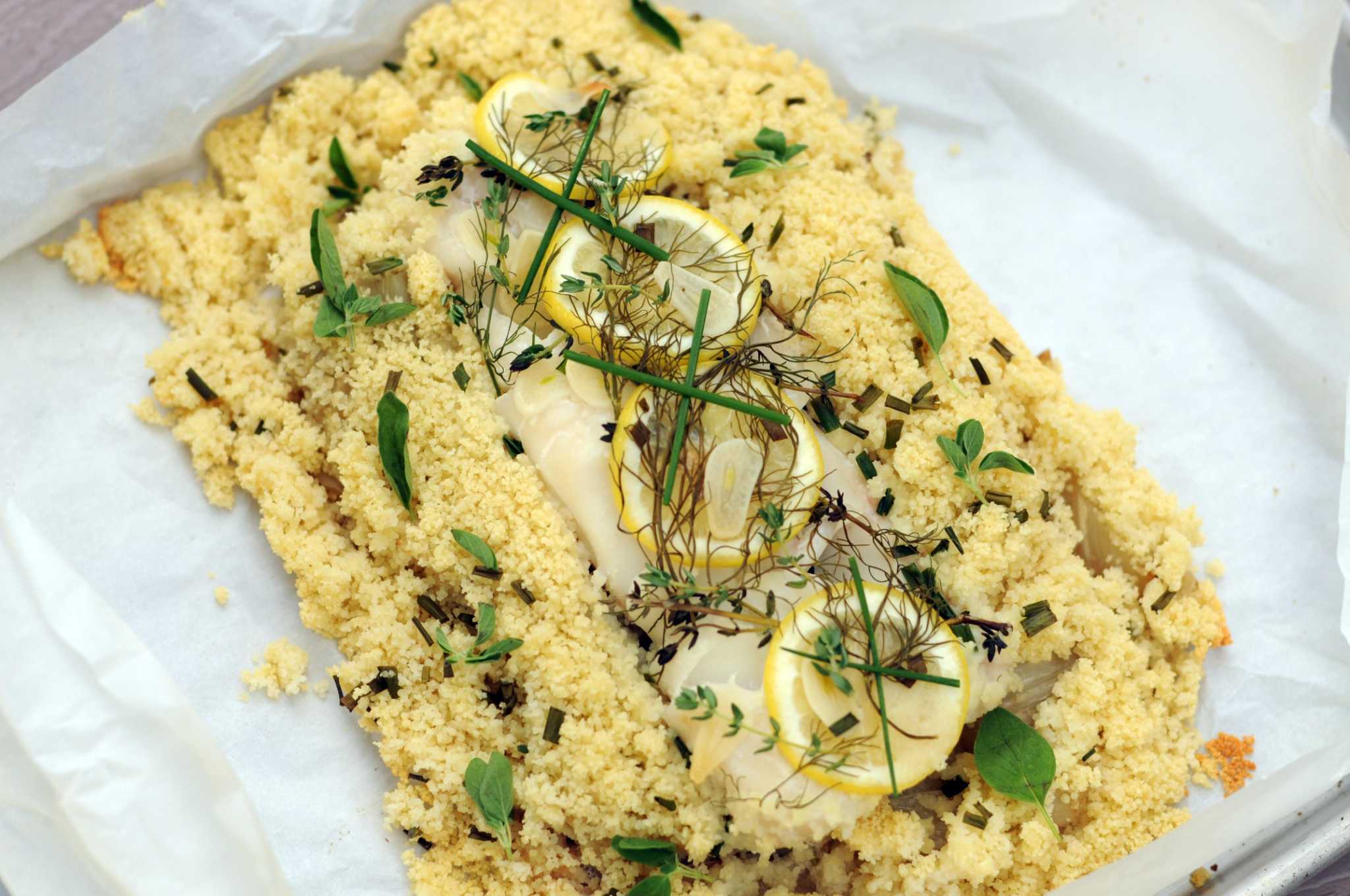 Recipe: Cod en Papillote with Fennel and Fresh Herbs and Couscous