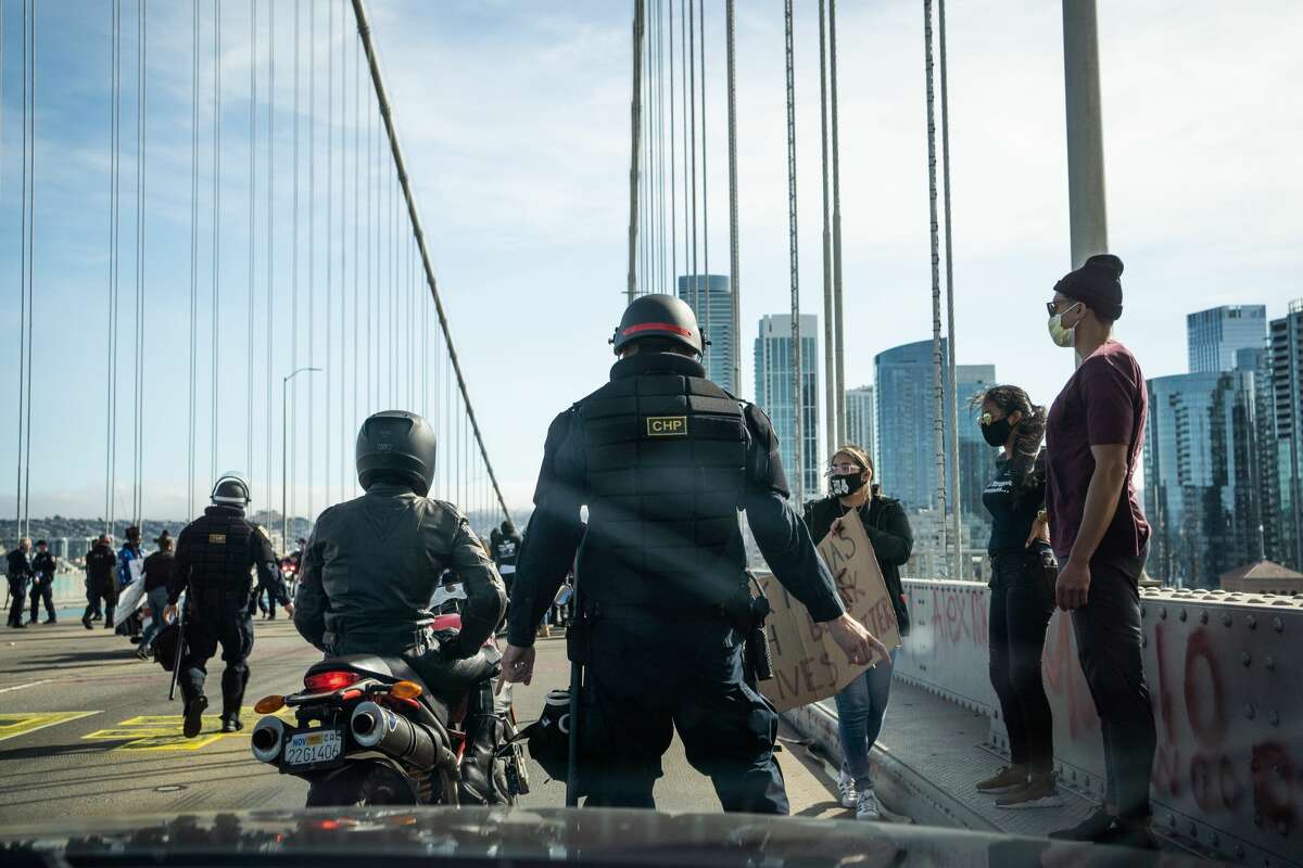 Protesters block all lanes of westbound Bay Bridge for nearly 2 hours