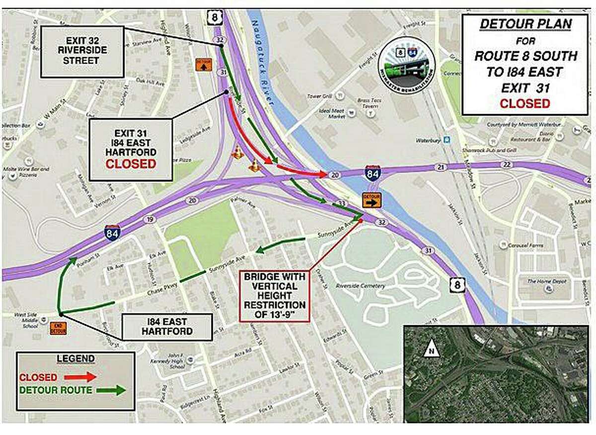 Waterbury Mixmaster project to close lanes on I-84, Route 8