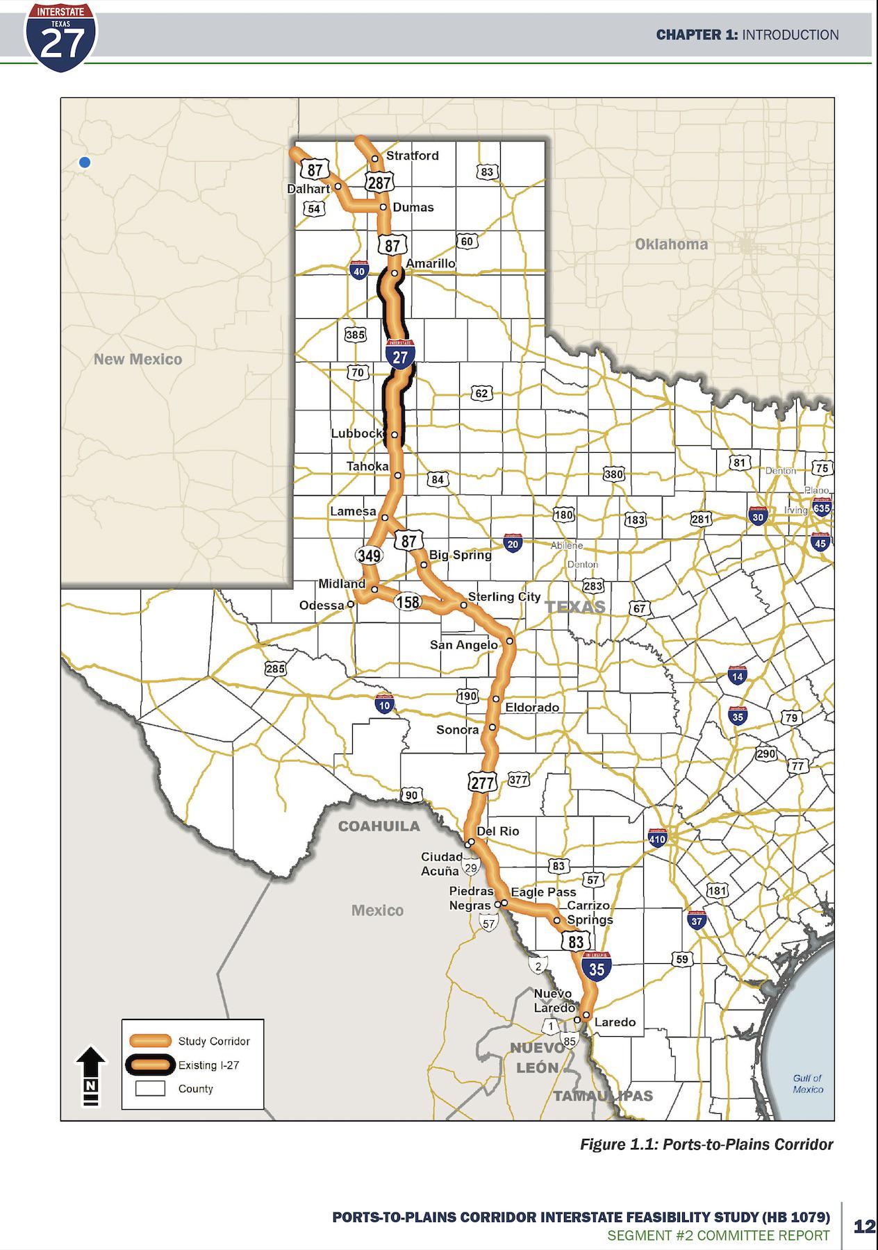 Bill introduced for I-27 extension, to later connect Laredo and Canada