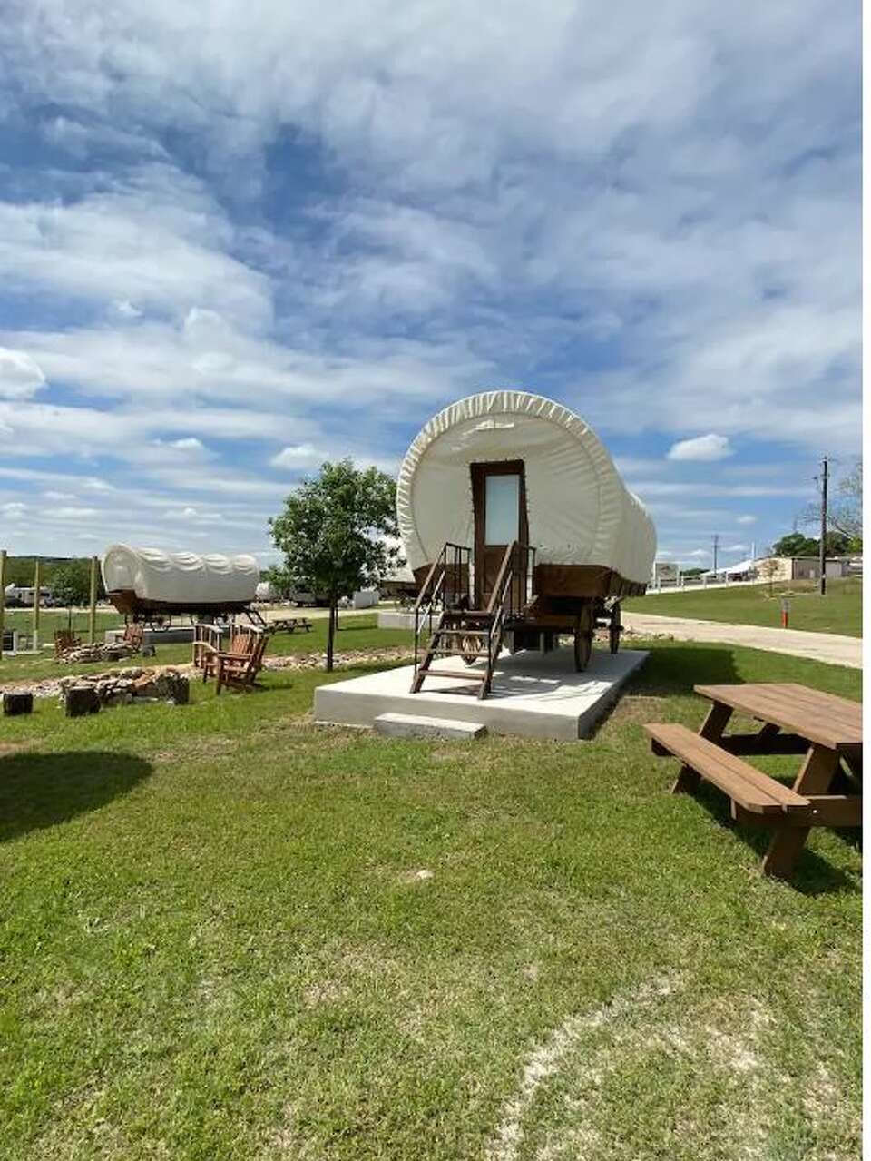 Get off the grid to the most unique covered wagon campground in Texas