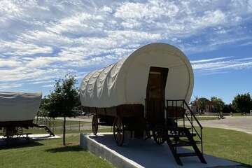 Get off the grid to the most unique covered wagon campground in Texas