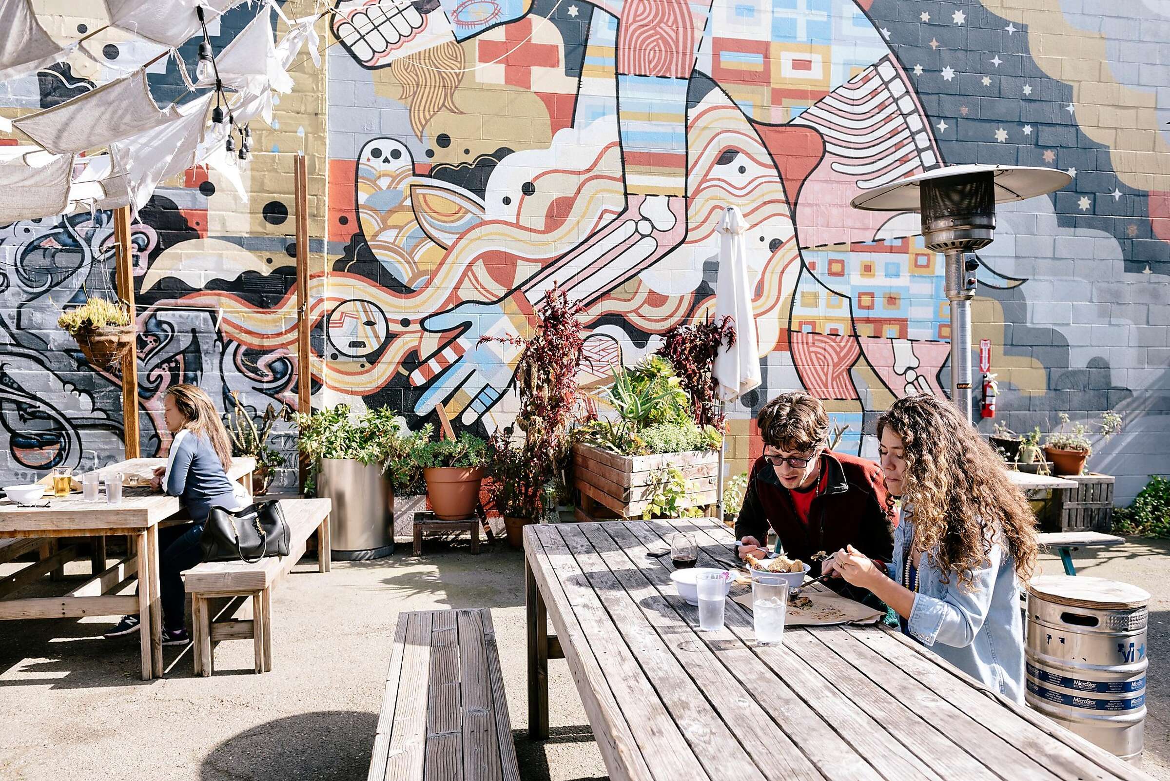 Wood-fired pupusas on an ample, friendly patio at Oakland’s Popoca