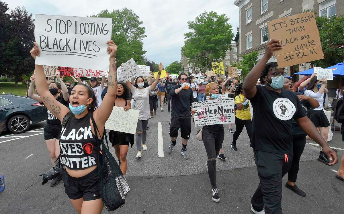 Protesters rail against racism in Greenwich march