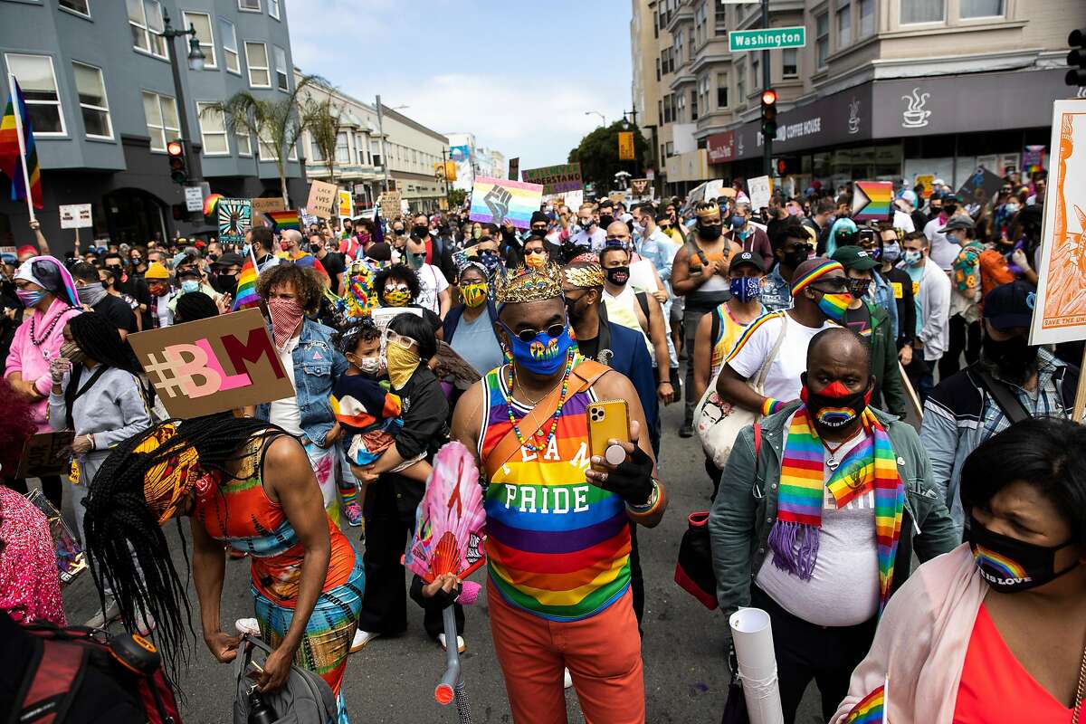 George Floyd protests merge with Pride on 50th anniversary San ...