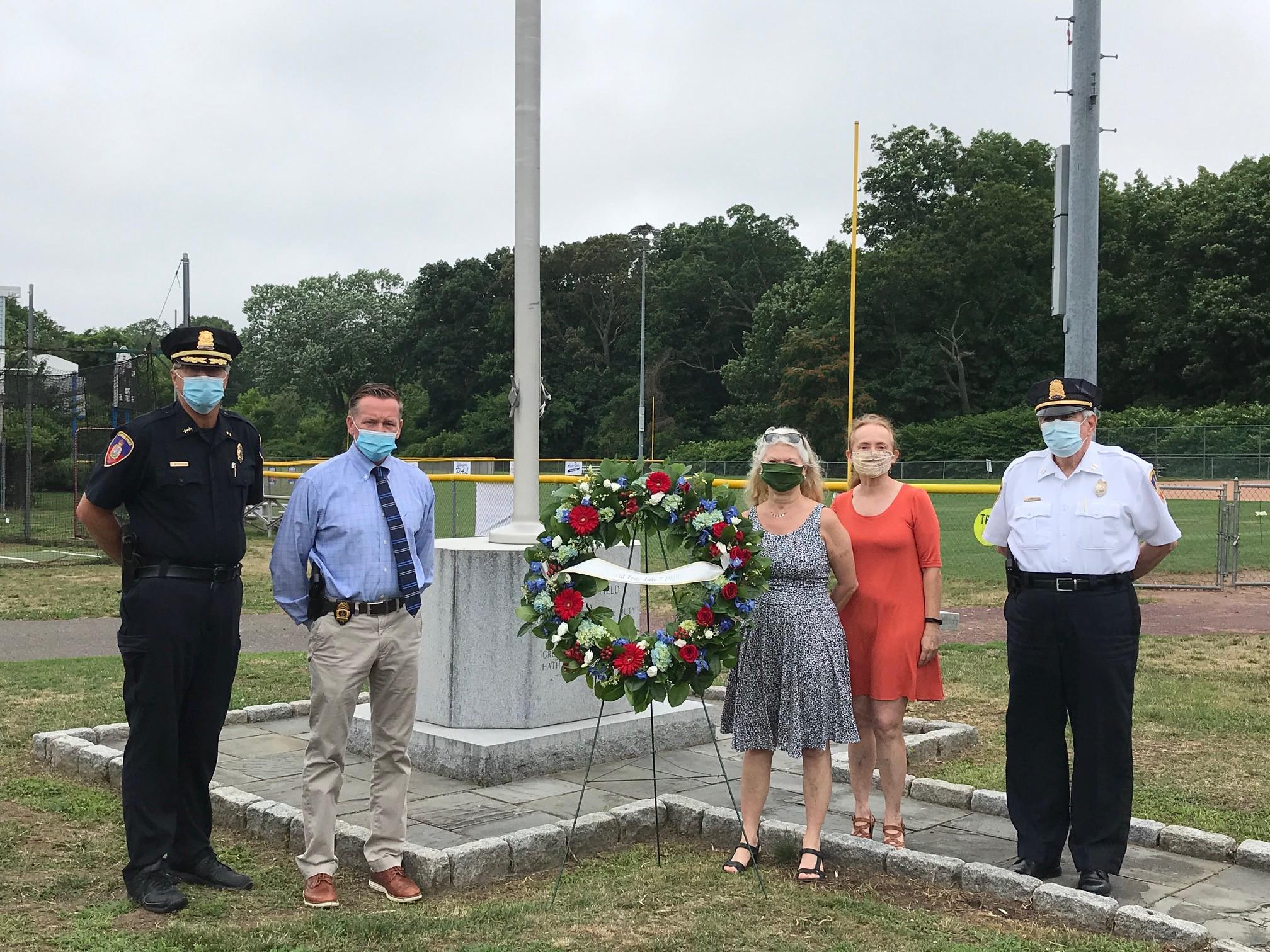 Wreaths laid for Stamford police officers killed in line of duty