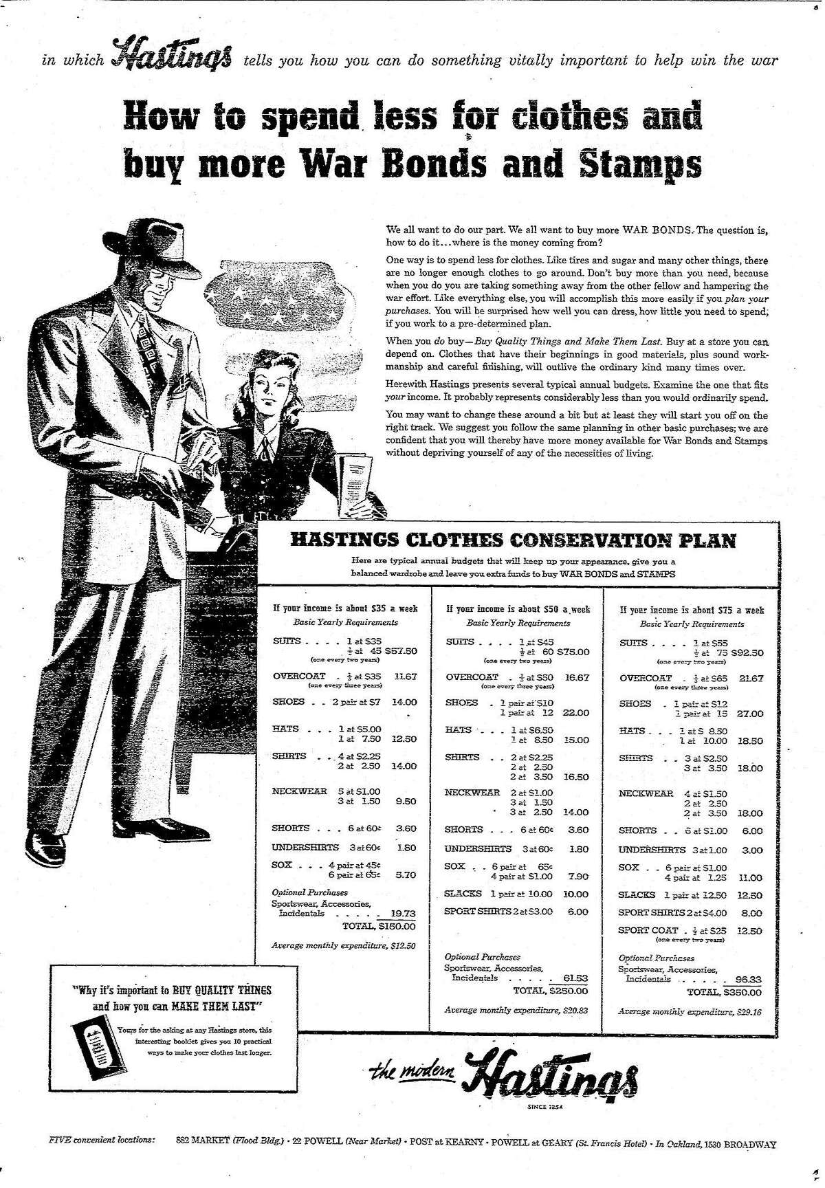 The ‘new normal’ — in 1942: A look back at wartime ads in The Chronicle