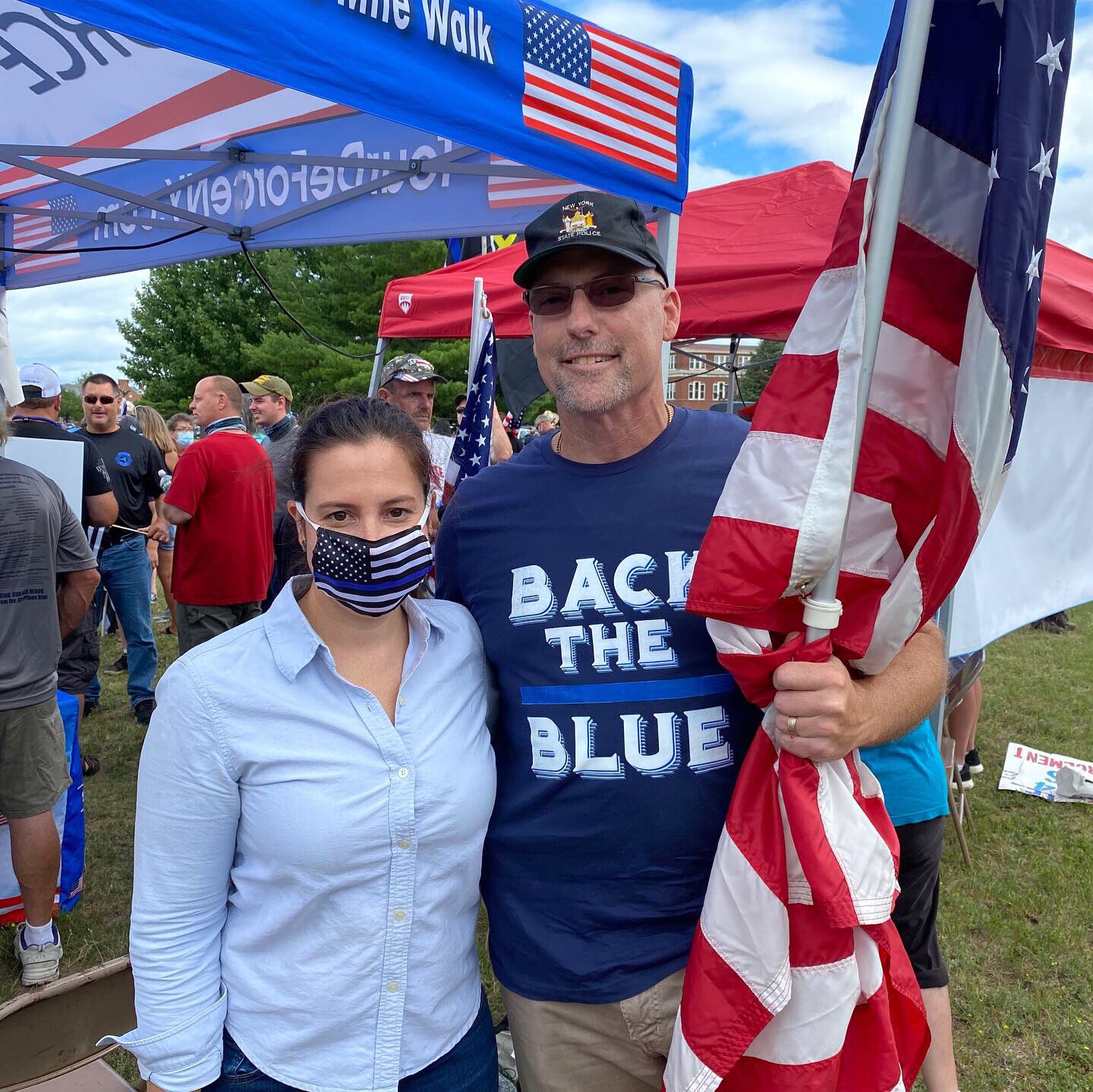 Stefanik speaks at "Back The Blue" rally in Plattsburgh