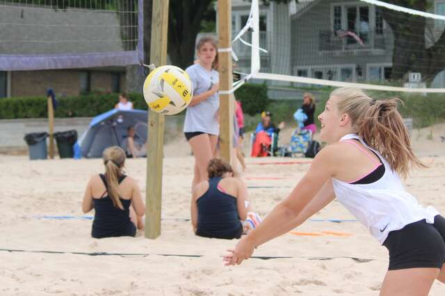 Photos: Volleyballers hit the beach