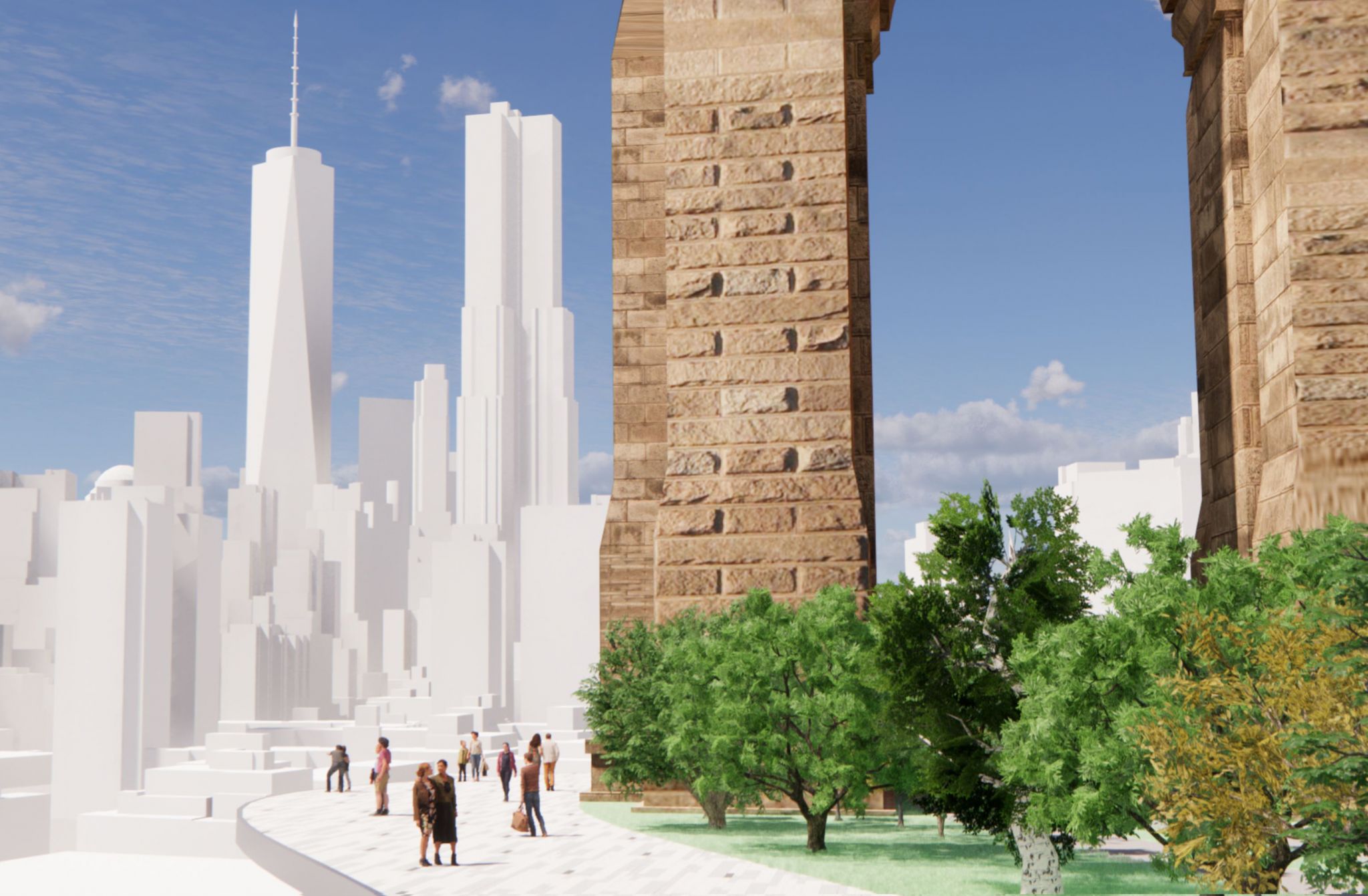 Artist renderings show how 'reimagined' Brooklyn Bridge could look