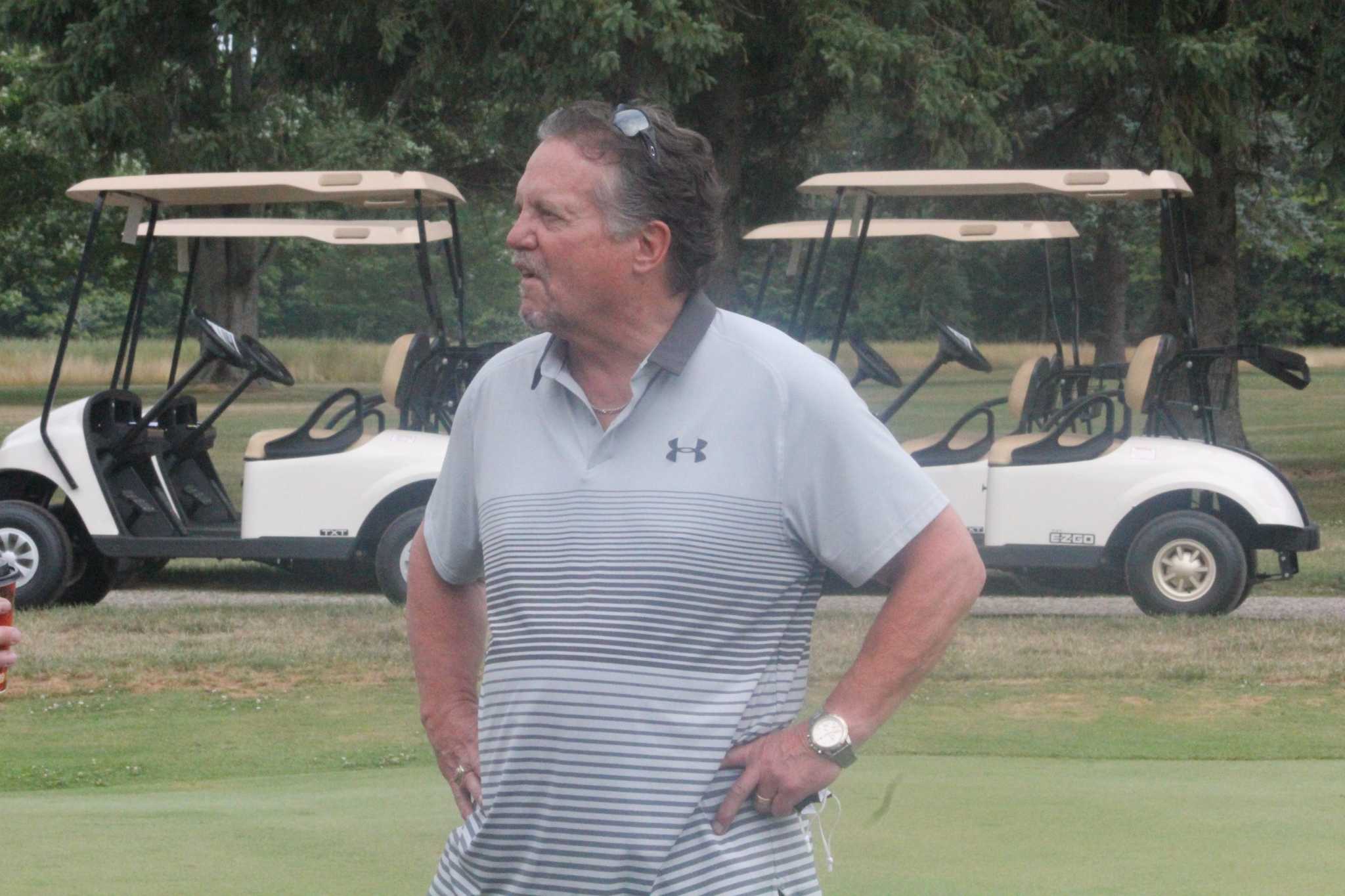Former Ferris football coach talks about the past during golf outing