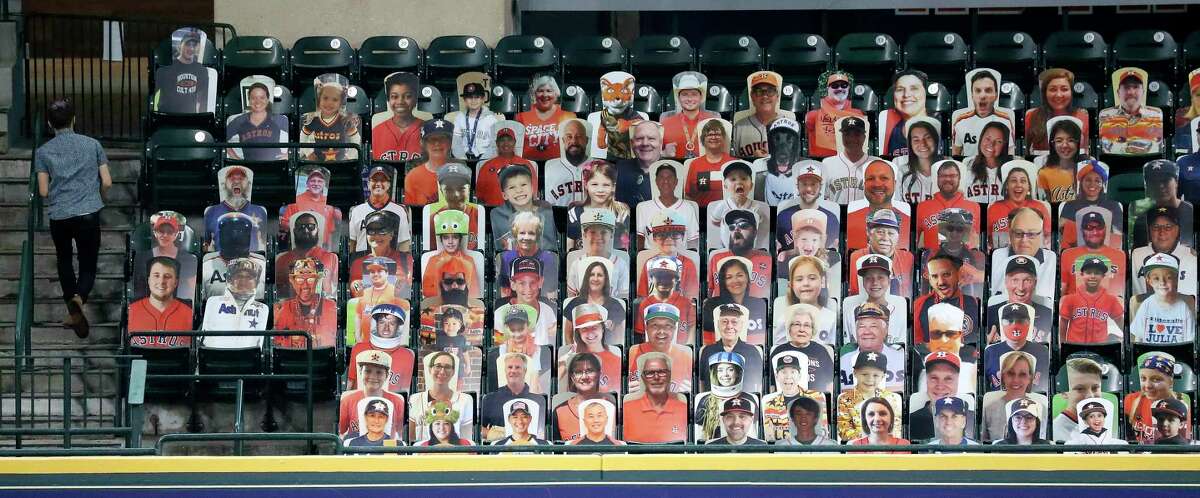 First look at fans' cardboard cutouts in Astros' Crawford Boxes