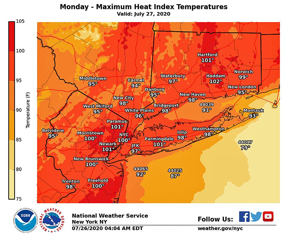 NWS: It will feel like 100 degrees today and Tuesday