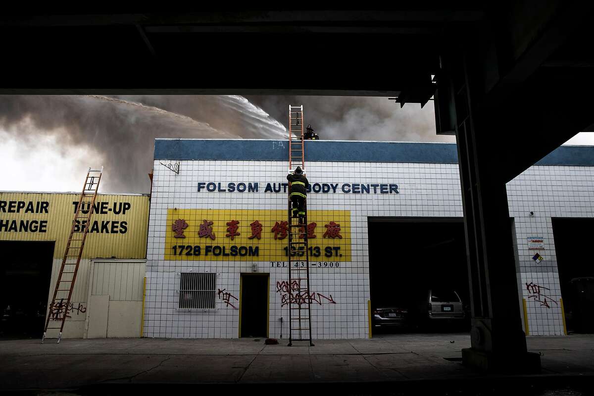 Huge fire near Central Freeway in SF spreads to multiple buildings ...