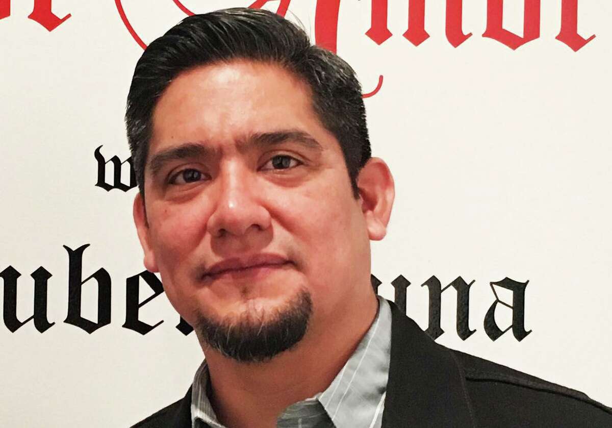 Ruben Luna, a staff member at the McNay Art Museum in San Antonio ...