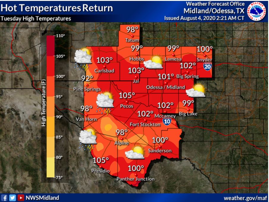 NWS: 100-degree heat returns to forecast