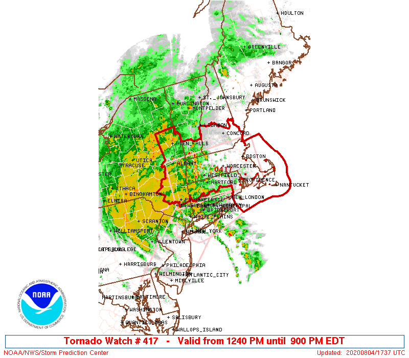 Tornado watch issued for southern Connecticut