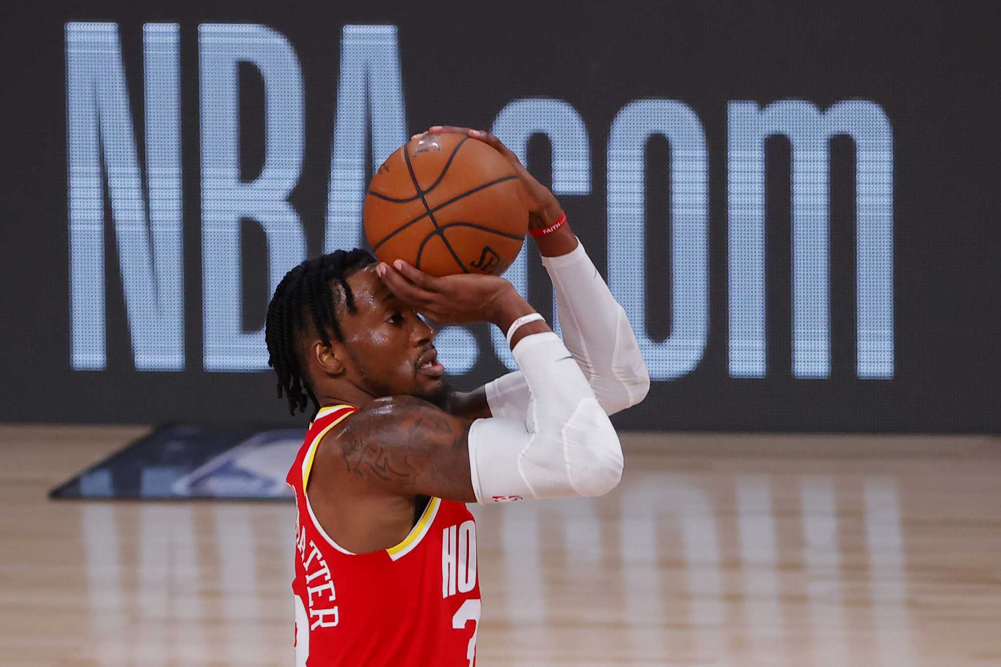 Robert Covington's shot off, but not a concern for Rockets