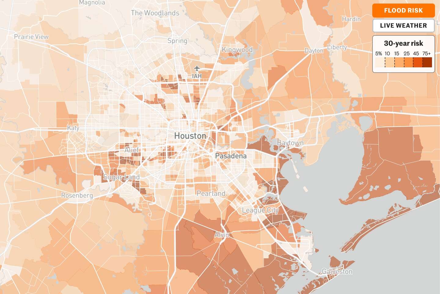 Texas Flood Map and Tracker: See which parts of Houston are most at ...