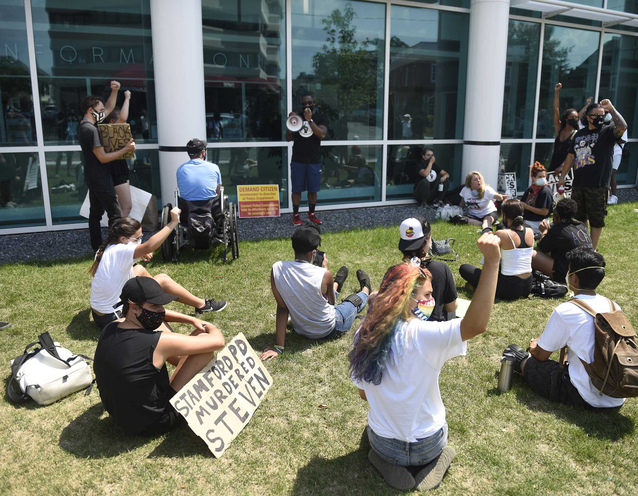 Stamford protest turns into physical confrontation