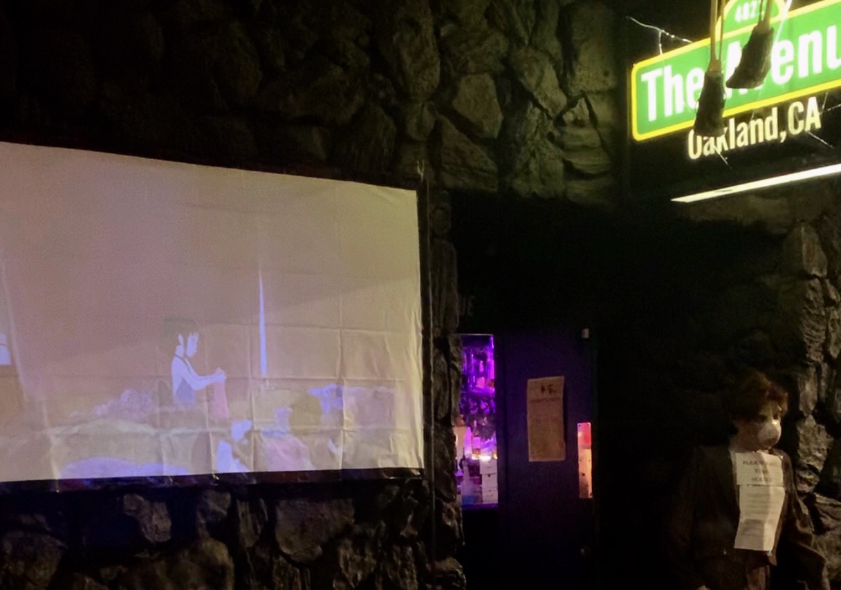 Dinner and a movie? Oakland bar, The Avenue, rigs up DIY outdoor ...