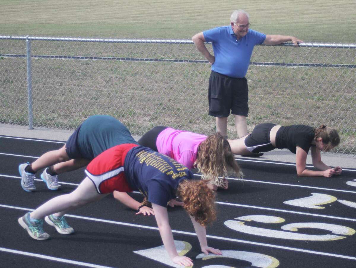 Manistee swim team practices outside of the pool