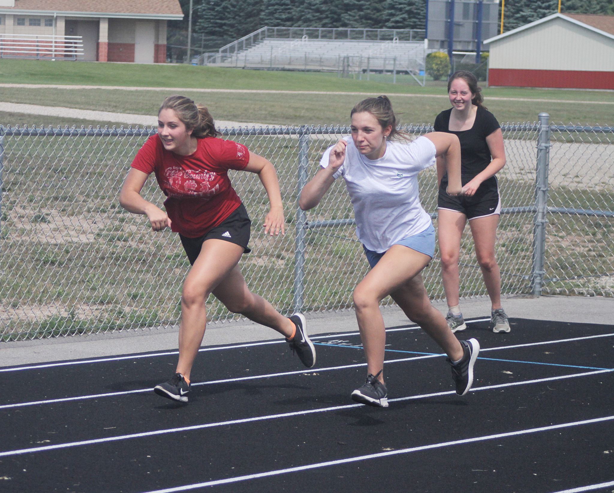 Manistee swim team practices outside of the pool