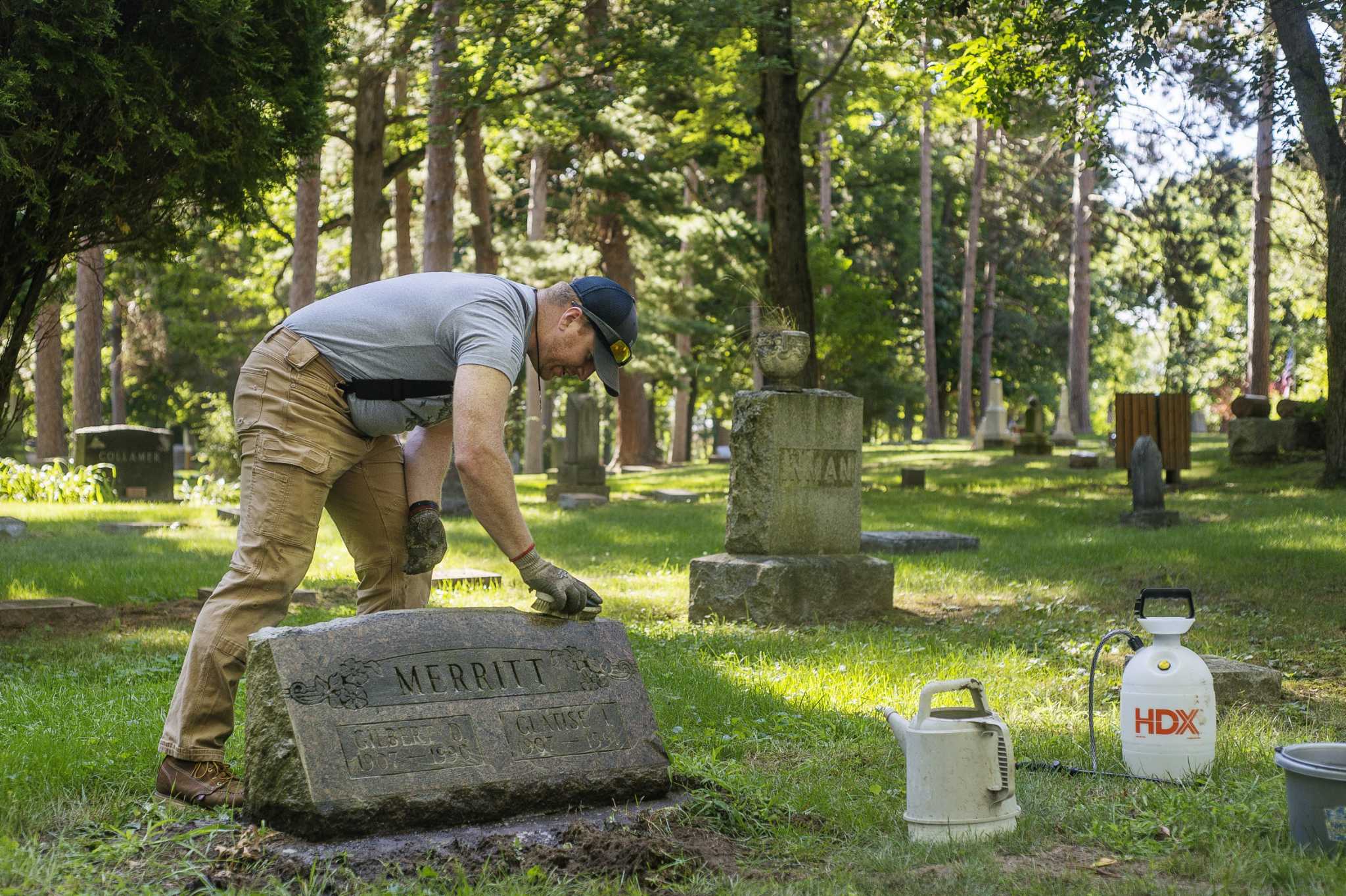 Preserving the past: Justin Frost starts headstone cleaning business