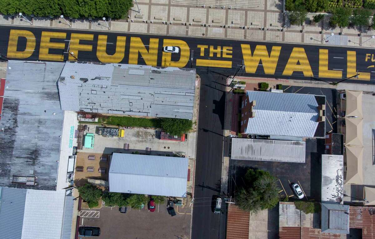 Laredo activists paint street mural to protest the border wall