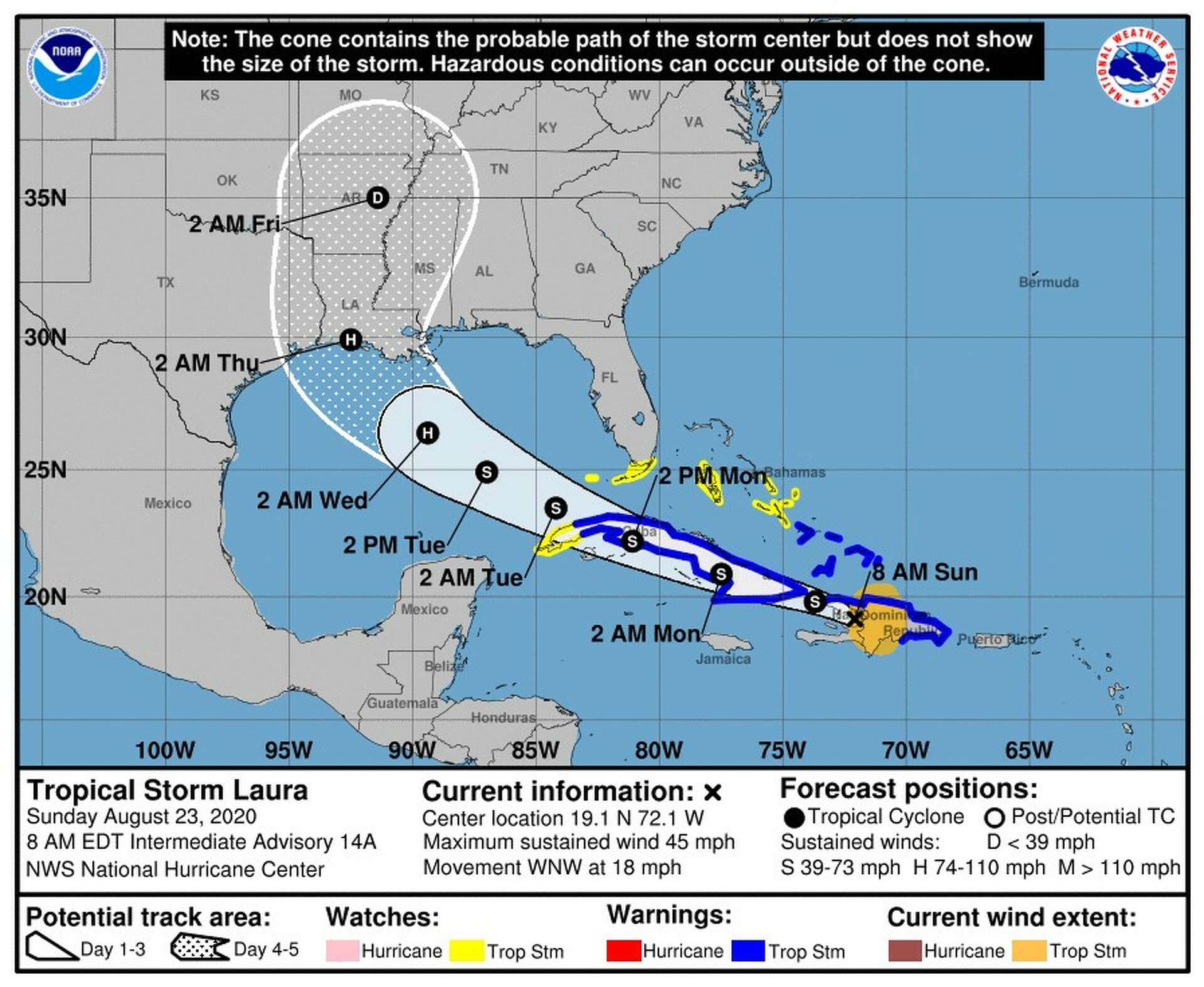 Tropical Storm Laura could follow Marco toward Louisiana