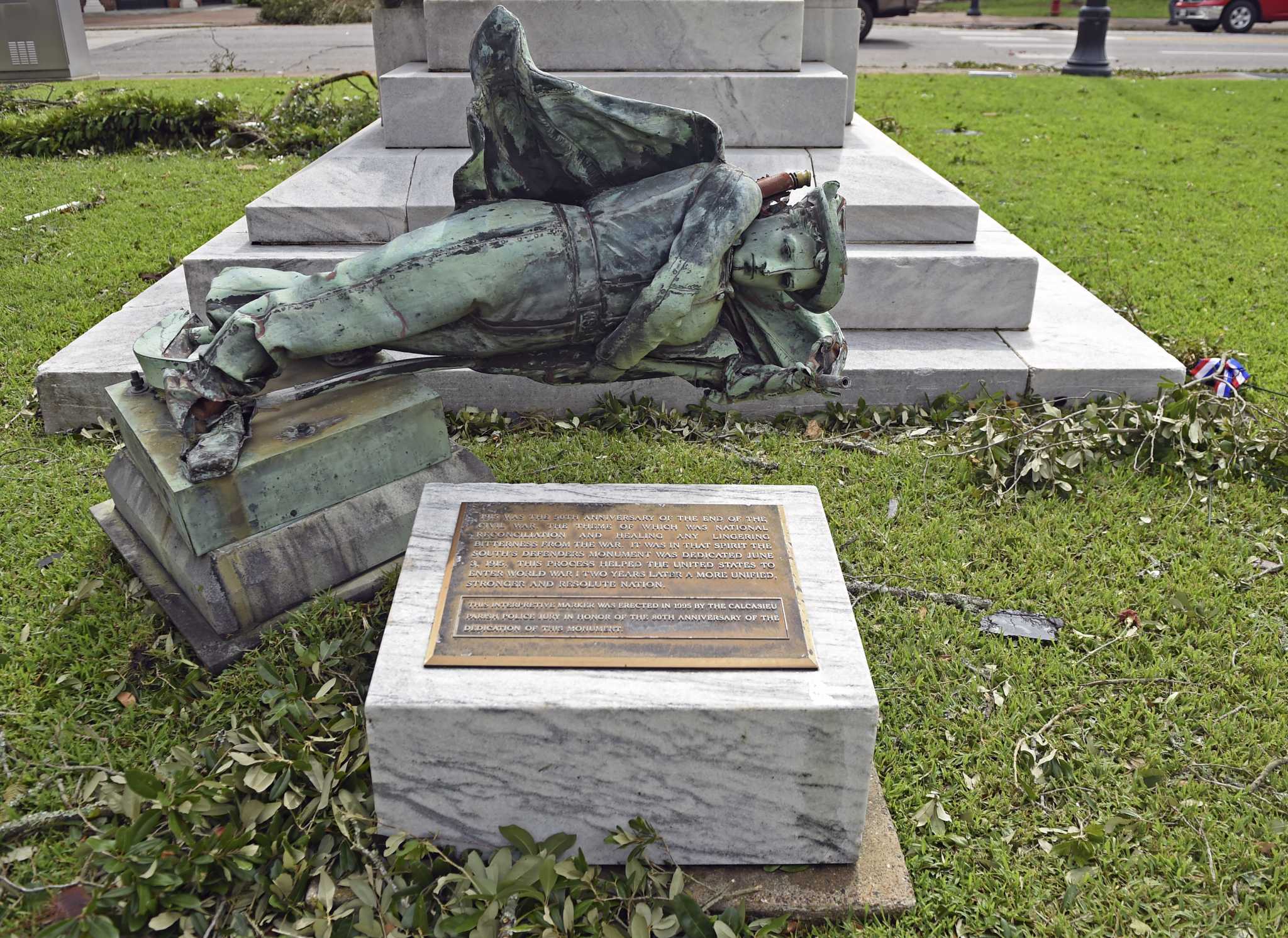 Hurricane Laura blew down a controversial Confederate statue in Louisiana