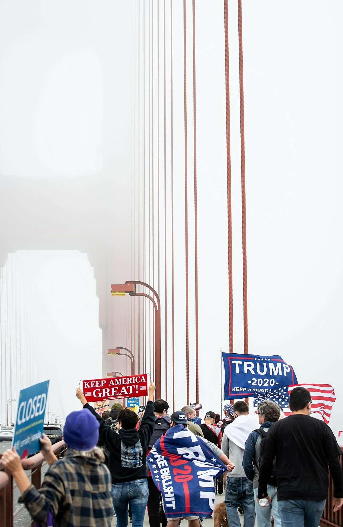Trump supporters march and float at Golden Gate, call on Democrats to ...