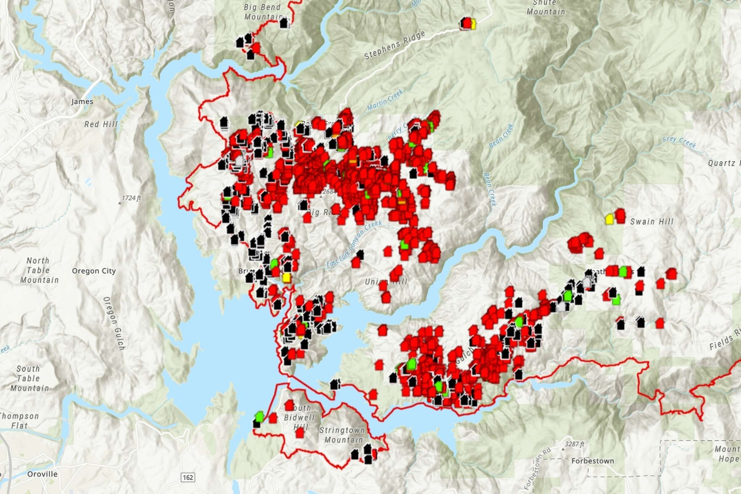 Cal Fire posts 'damage map' with homes destroyed in North Complex