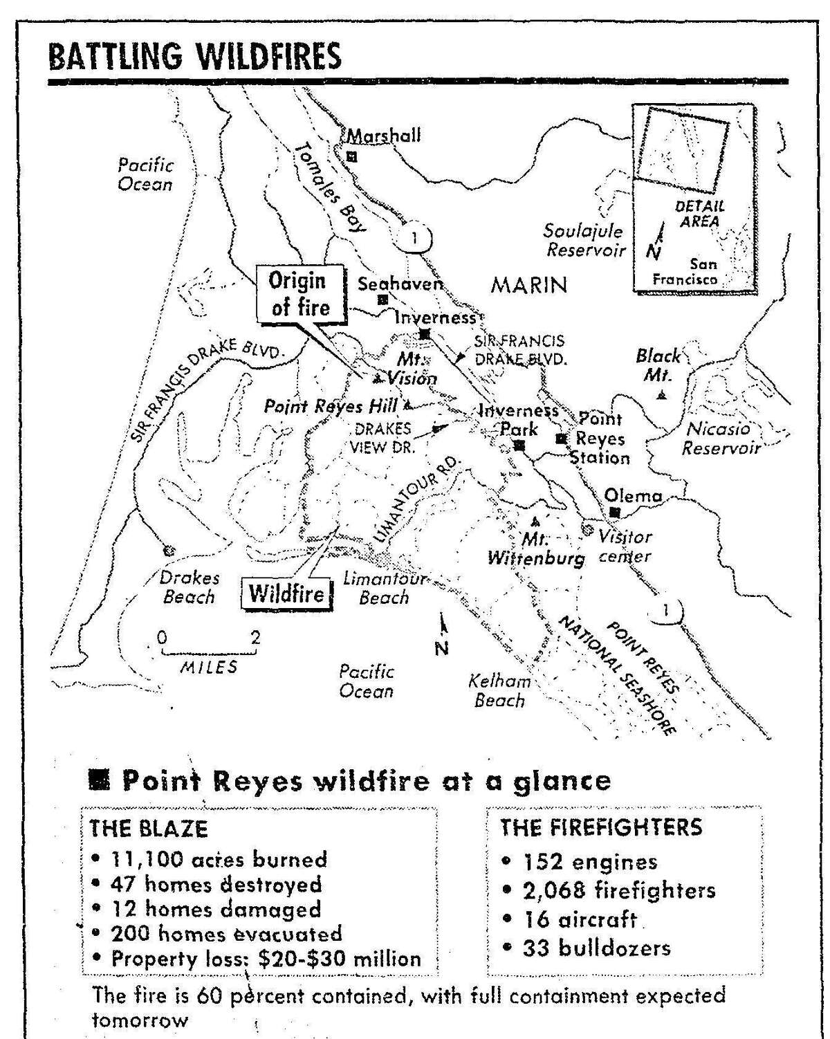 ‘Blaze races to sea’: The Mount Vision fire threatens Point Reyes 25 ...