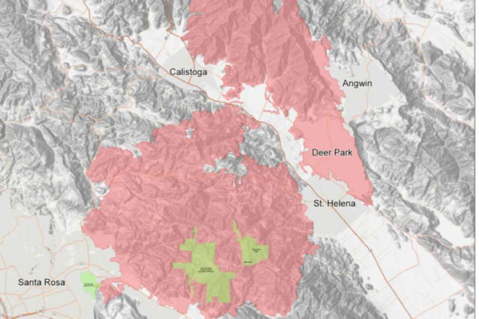 Map: See where the Glass Fire is burning in the North Bay