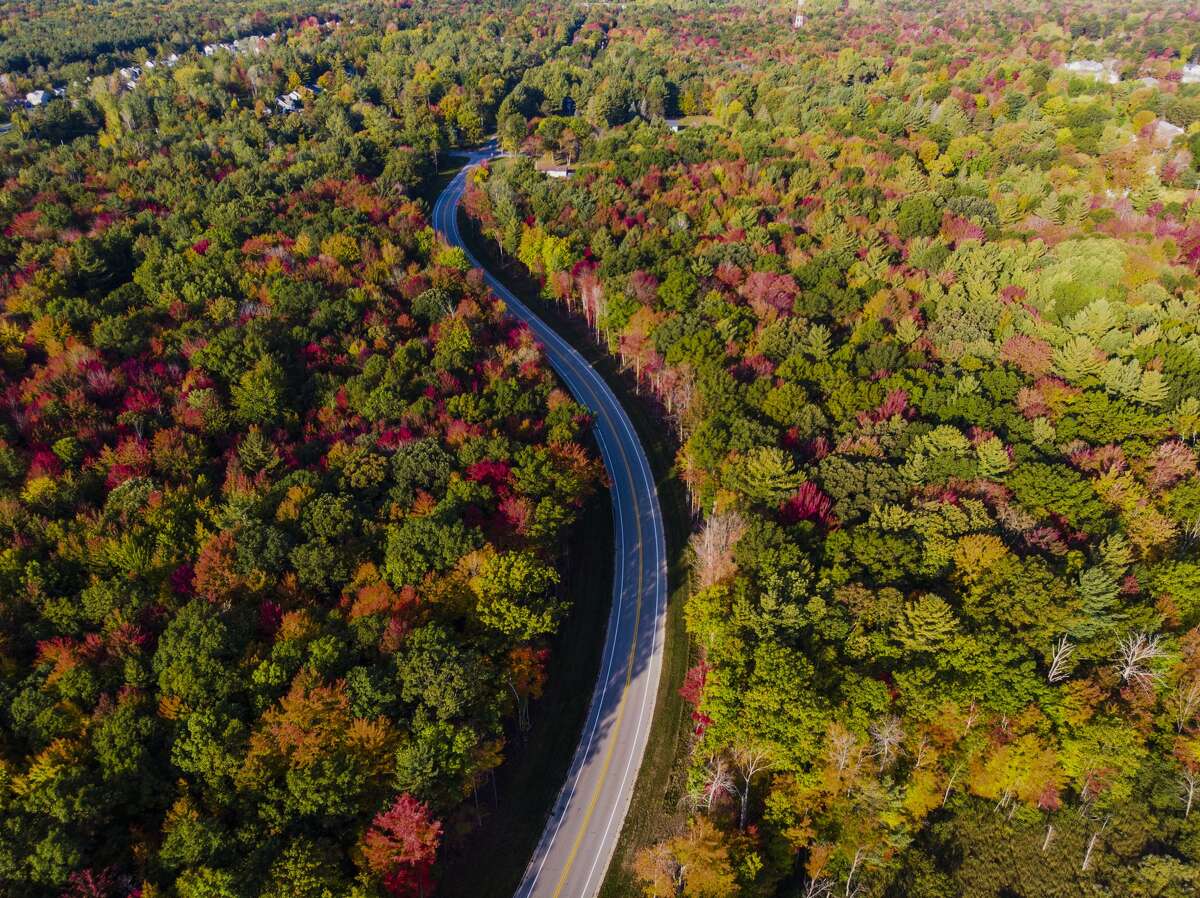 Photos: Autumn leaves in Midland, as seen from a drone