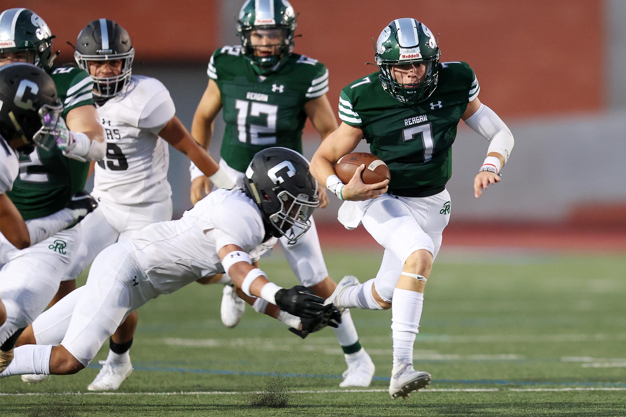 Reagan’s defense rattles Clark in 45-7 win