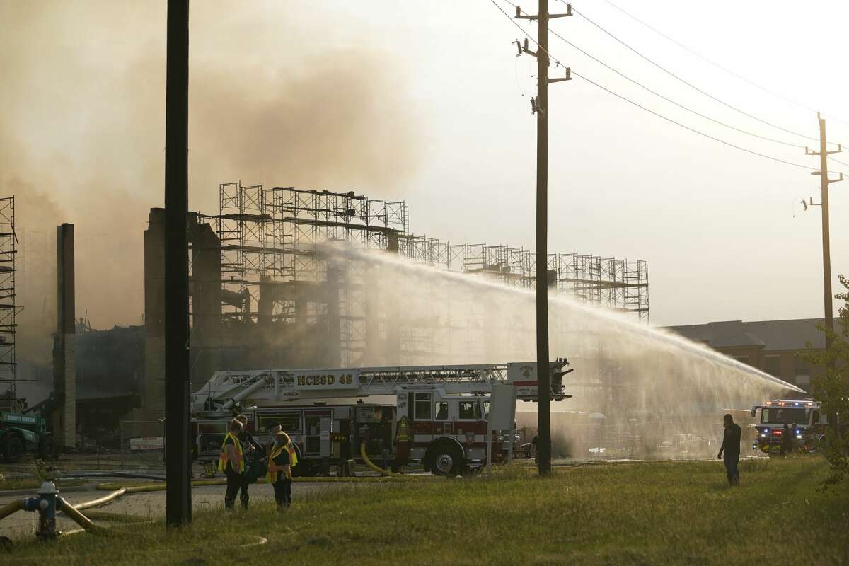 Firefighter hospitalized after massive fire erupts at Katy apartment ...