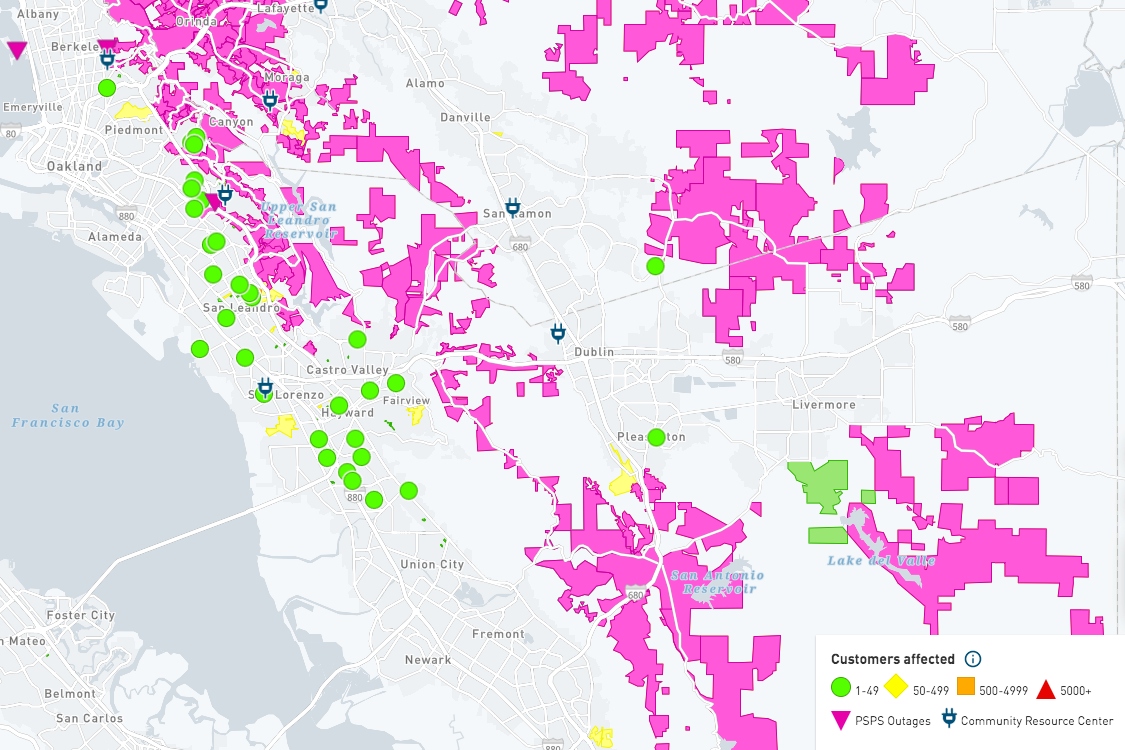 Maps: Here's where the power is out in California