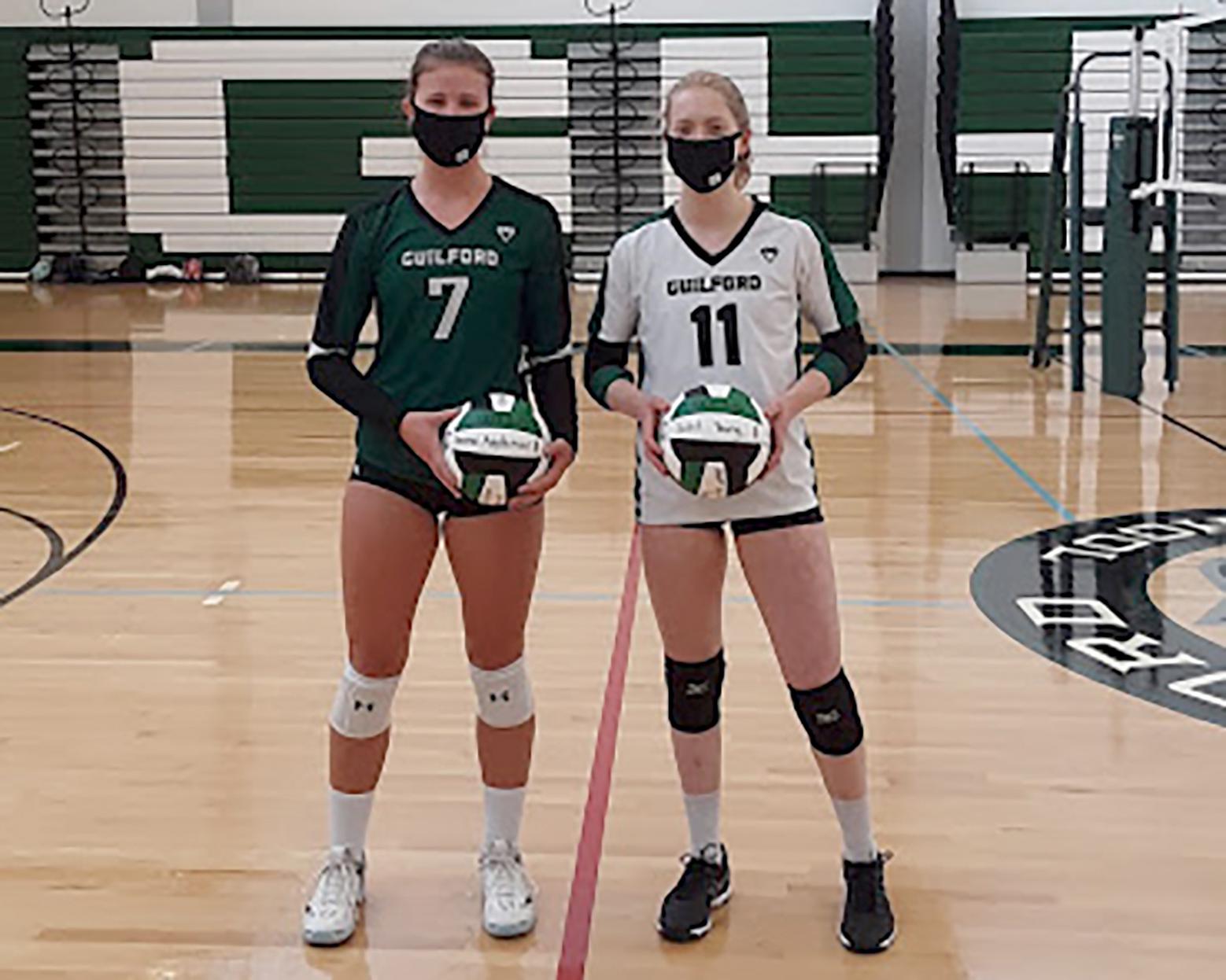 Guilford volleyball’s Appleman, Young hit career milestones