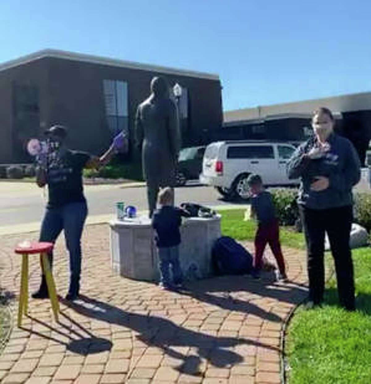 Group protests Ninian Edwards statue on Halloween