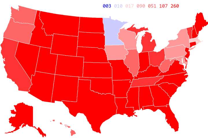 Here's how California has voted in the past 16 presidential elections