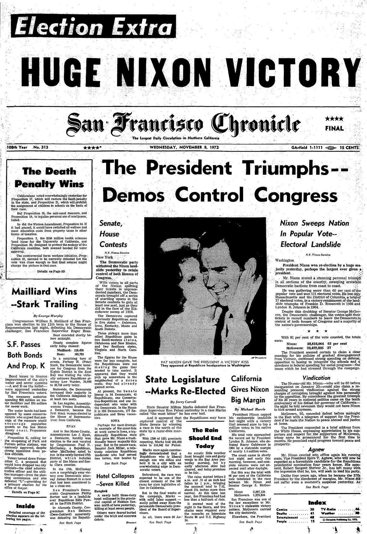 A century of Chronicle presidential election front pages