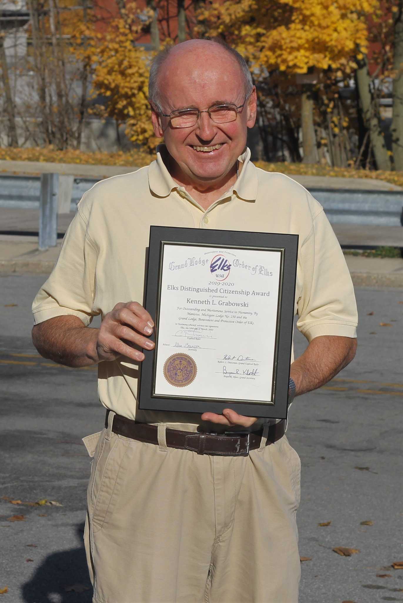 Manistee Elks Lodge honors Grabowski with citizenship award