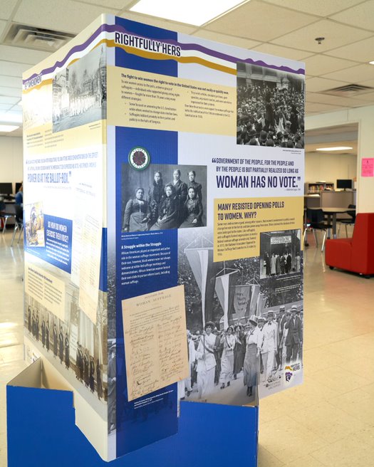 Women’s suffrage pop-up exhibit circulates in local schools