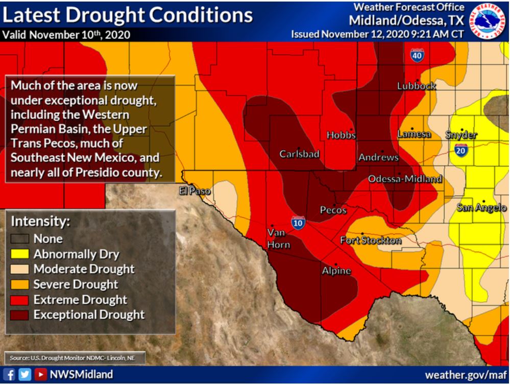 No rainfall coming to relieve extreme drought conditions