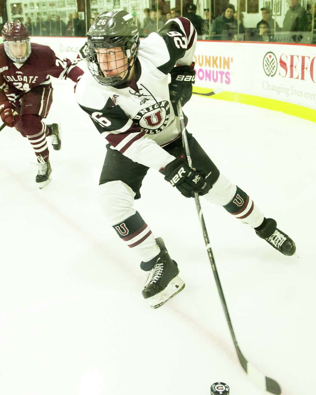 Union hockey co-captain Josh Kosack feels the sting of lost season